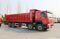 China Sinotruck Howo 8x4 12-Wheel Dump Truck Capacity 40ton With red color for sale