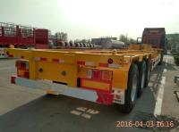 China 12M Length 3 Axles Lowboy Gooseneck Trailers With 2 / 3 Inch Bolted Type Kingpin for sale