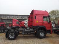 China SINOTRUK HOWO 4x2 tractor truck/prime mover, 336hp,loading 40tons, Left hand drive, red for Ethiopia, Kenya, market for sale
