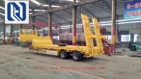China Transporting Construction MAchinery ISO CCC Low Flat Bed Trailer With 3 FUWA Axles, BPW Axles for sale