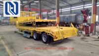 China Transporting Construction MAchinery ISO CCC Low Flat Bed Trailer With 3 FUWA Axles, BPW Axles for sale