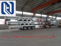 China 20 / 40 Foot Flatbed Semi Trailer Trucks / Skeletal Trailer 12 Pcs Container Twist With 2 Or 3 FUWA Axles for sale