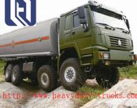 China White HOWO 2300L Tank Trailer Trucks , 42 m³ Diesel Semi Trailer Truck for sale