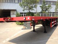 China 13000 Mm Length Flatbed Semi Trailers / Container Trailer Mechanical Suspension 3 axle / 2 axle semitrailer for sale