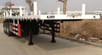China 13000 Mm Length Flatbed Semi Trailers / Container Trailer Mechanical Suspension 3 axle / 2 axle semitrailer for sale