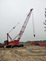 China Crawler Crane Telescopic Boom Crane Boom Length 58m Engine SC7H210 155kw for sale