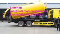 China 2017 New Howo7 10 Cbm Sewage Suction Truck 6x4 10tires For Sanitary Sewer Cleaning and rear lifting cover for sale