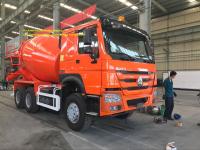 China Red Color 6x4 Sinotruk Concrete Mixer Tank Truck 6 - 8M3 Euro2 336hp LHD for sale