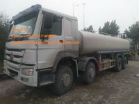 China White Color Liquid Tanker Truck , Oil Fuel Tank Truck 371hp 20 - 25m3 for sale