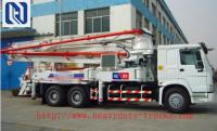 China SHMC Cement Pump Truck 37m Boom , Air Cooling Concrete Pumping Trucks for sale