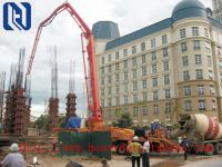 China SHMC Cement Pump Truck 37m Boom , Air Cooling Concrete Pumping Trucks for sale