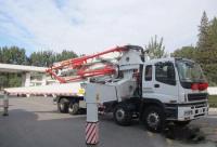 China SHMC Cement Pump Truck 37m Boom , Air Cooling Concrete Pumping Trucks for sale