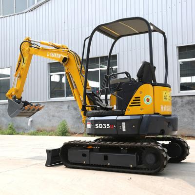 China SD35U Hydraulic Crawler Excavator / Yellow Diesel Engine Mini Diggers for sale