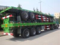 China 40 Feet Container Carrying Semi Trailer Trucks / Flatbed Container Semi Trailer 3 Axles for sale