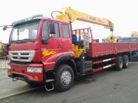 China HOWO 6x4 10 Ton Folding Boom Truck Mounted Crane Engine 160hp - 290hp for sale