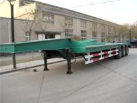 China 3 Axles Manual Semi Trailer Trucks Low Bed , Two Single Cargo Truck for sale