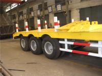China 3 Axles Manual Semi Trailer Trucks Low Bed , Two Single Cargo Truck for sale
