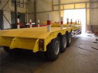 China 3 Axles Manual Semi Trailer Trucks Low Bed , Two Single Cargo Truck for sale