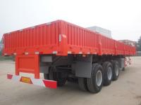 China 3 AXLES Semi Trailer Trucks High Column Black Cargo Truck Trailer Two Single for sale