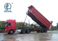 China Sinotruk Cimc End Dump Semi Trailer Trucks Trailer With Front Lifting 50 Ton 3 Axle for sale