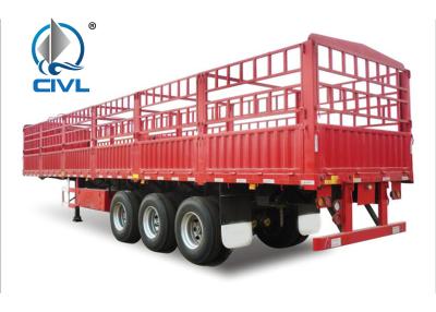 China Red Cargo Semi Trailer Trucks Semitrailer Series 13m Three Axle Cargo Semitrailer for sale