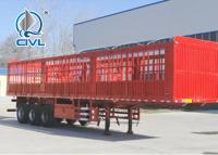 China Red Cargo Semi Trailer Trucks Semitrailer Series 13m Three Axle Cargo Semitrailer for sale
