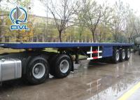 China 13000 Mm Length Flatbed Semi Trailers / Container Trailer Mechanical Suspension 3 axle / 2 axle semitrailer for sale