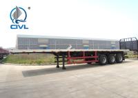 China 40 Feet Container Carrying Semi Trailer Trucks / Flatbed Container Semi Trailer 3 Axles for sale