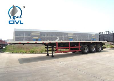 China 40 Feet Container Carrying Semi Trailer Trucks / Flatbed Container Semi Trailer 3 Axles for sale