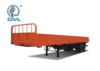 China Three Axle Semi Trailer Trucks , Yeallow Color Sidewall Semi Trailer Flatbed Trailer for sale