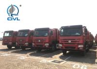 China 20 Ton Heavy Equipment Dump Truck 6x4 , Red Color 2 Axle Dump Truck 336hp Tipper for sale