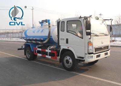 China SINOTRUCK HOWO Sewage Suction Truck  6000L in White Color, 120hp for sale