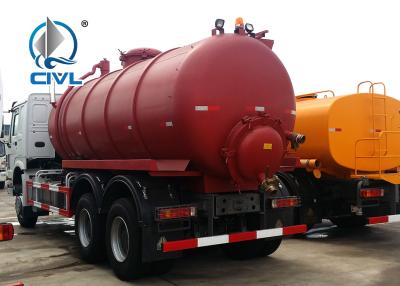 China 6x4 12m3 SINOTRUK HOWO 336hp Sewage Pump Truck With Safety Belts Tires12.00R20 With Middle lifting and Rear Cover for sale