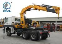 China 5000kg Knuckle Vehicle Mounted Cranes in White Red , Boom Truck Crane SQ5ZK3Q for sale