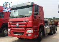 China SINOTRUK Howo 6X4 Prime Mover Truck 371HP Red Tractor Truck  Unloading Truck for sale