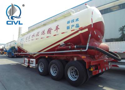 China 60m3 3AXLES 2LEGS Q345 Particle Material Transport Semi Trailer Trucks / Bulk Cement Tank Semi Trailer for sale