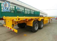 China 3 Axles 2 Legs Semi Trailer Trucks , Sinotruk Cimc 40ft Flatbed Truck for sale