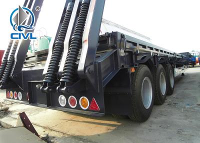 China 40 Feets Double - Function Flatbed Trailer Tansporting Containers semi truck flatbed trailer for sale