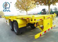 China 3 Axles 2 Legs Semi Trailer Trucks , Sinotruk Cimc 40ft Flatbed Truck for sale