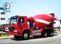 China Red Color 6x4 Sinotruk Concrete Mixer Tank Truck 6 - 8M3 Euro2 336hp LHD for sale
