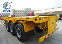 China 40 Foot High Flatbed Semi Truck Trailer 3 FUWA Axles For Carry Container Cement Bags for sale
