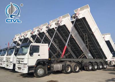 China CIMC Semitrailer Rear 50 Ton 4 Axle Dump Semi Trailer Trucks With Front Lifting for sale