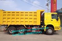 China 30t heavy Dump Truck 10 Wheel 336hp / 371hp tipper truck HOWO 6 x 4 Hyva Hydraulic Front lift  yellow color for sale