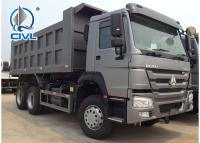 China 280HP 4 x 4 HOWO Heavy Duty Dump Truck White / Red EURO II 50 Ton for sale