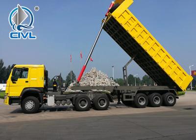 China 3 Axles 50 - 70T Sinotruk CIMC 45cbm Tipper Dump Trailer For Bauxite Ore Loading Dump Semitrailer for sale