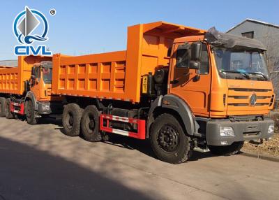 China Orange Beiben 6x4 dump truck 350hp / 375hp Weichai engine loading 35t - 40t for sale