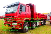 China Heavy Load Dump Truck 8X4 With 420 HP Engine 60 Tons Green Color dump truck for sale