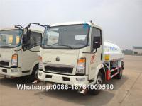 China Water tanker truck 116hp Engine 4x2 6 Speeds 5m3 Water Bowser Truck Sinotruk liquid tank truck Howo 7995kgs for sale