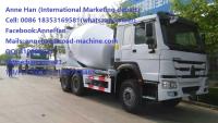 China 10tires Concrete Mixing Equipment truck of Sinotruk HOWO7 Concrete Mixer Truck with HW15710 gearbox and 8cbm tanker for sale