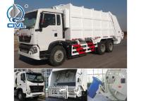 China 371Hp Automatic HOWO 4x2 Compact Rear Load Garbage Truck 12m3   EuroIII White Color for sale